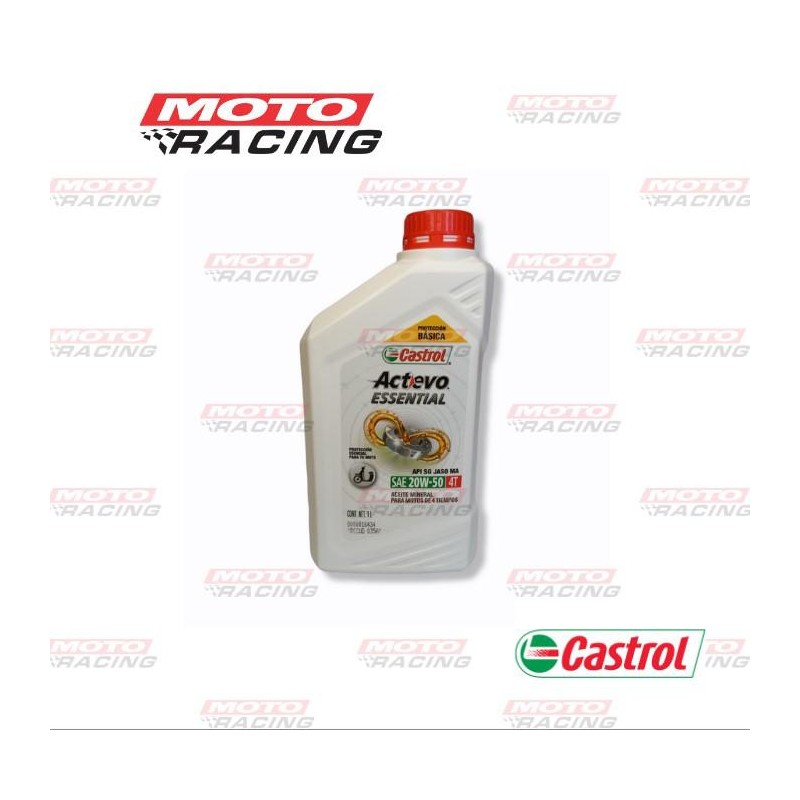 ACEITE ACTEVO ESSENTIAL MINERAL 20W50 4T BLANCO (CASTROL)